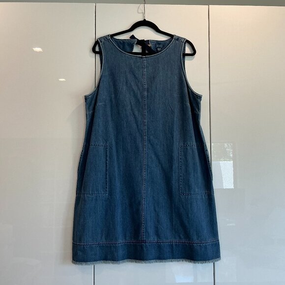 J. Jill | Dresses | J Jill Denim Dress With Grosgrain Ribbon Tie Back ...